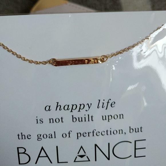 Jewelry | Nwt Gold Minimal Hammer Bar Necklace | Poshmark